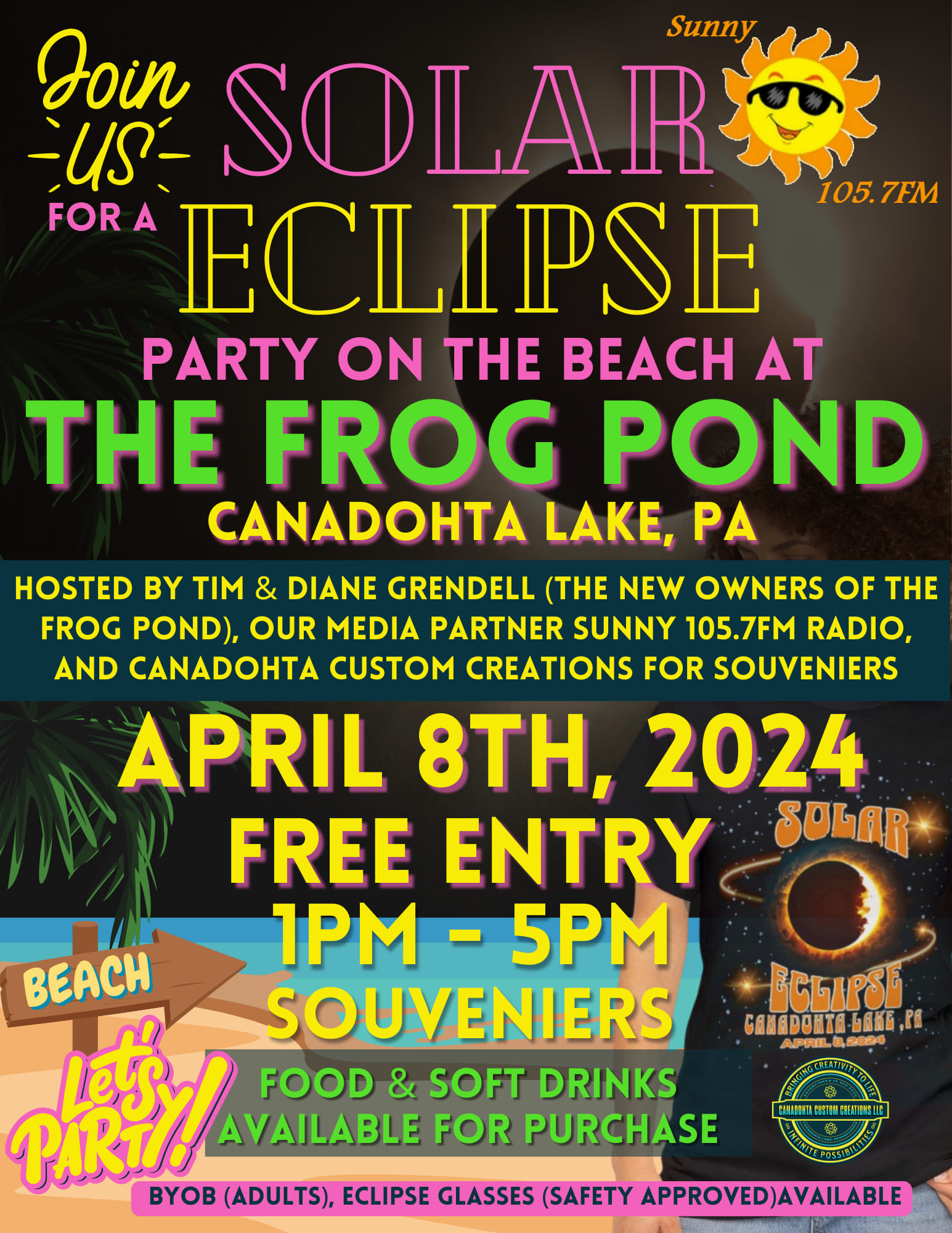 Solar Eclipse Party on the Beach @ the Frog Pond | Visit Crawford ...