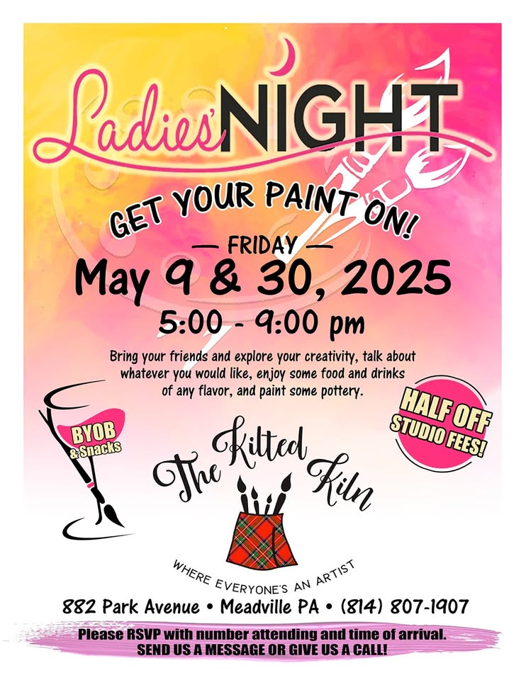 Ladies Night at The Kilted Kiln | Visit Crawford County, PA